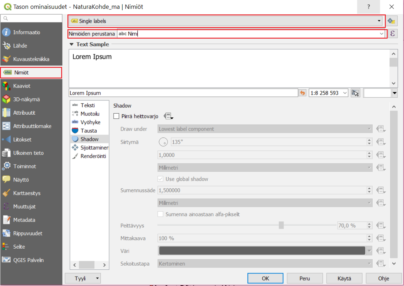 5 Harjoitus 4: Paikkatietoaineiston nimiöinti ja luokittelu | Johdanto QGISin käyttöön ...