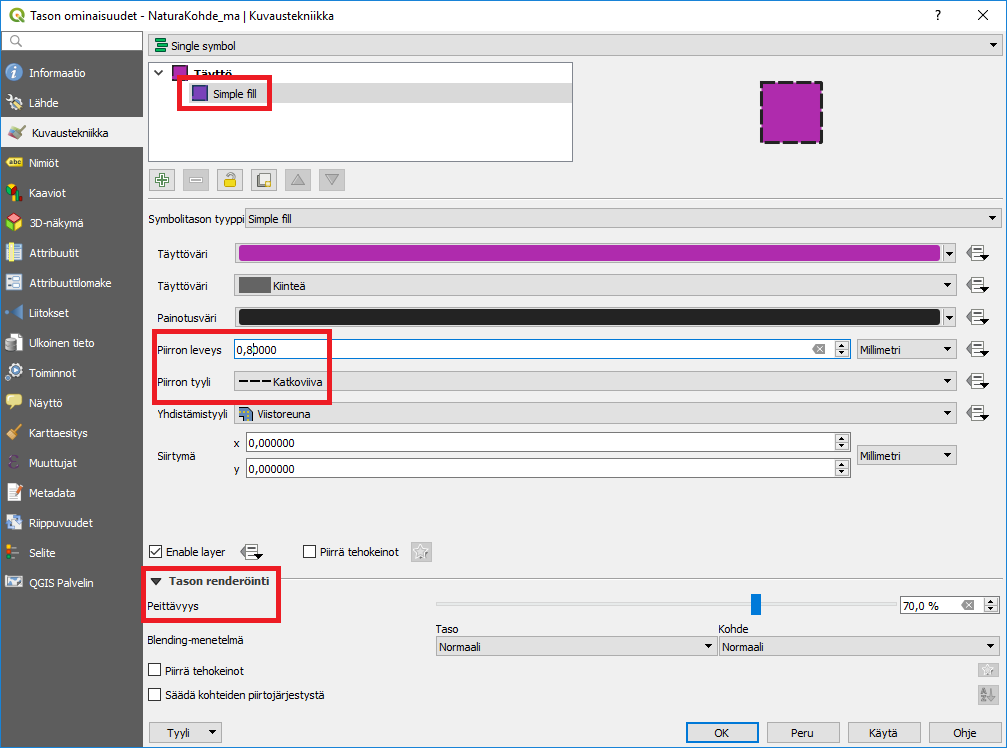 4 Harjoitus 3: Paikkatietoaineiston visualisointi | Johdanto QGISin käyttöön - Harjoitukset